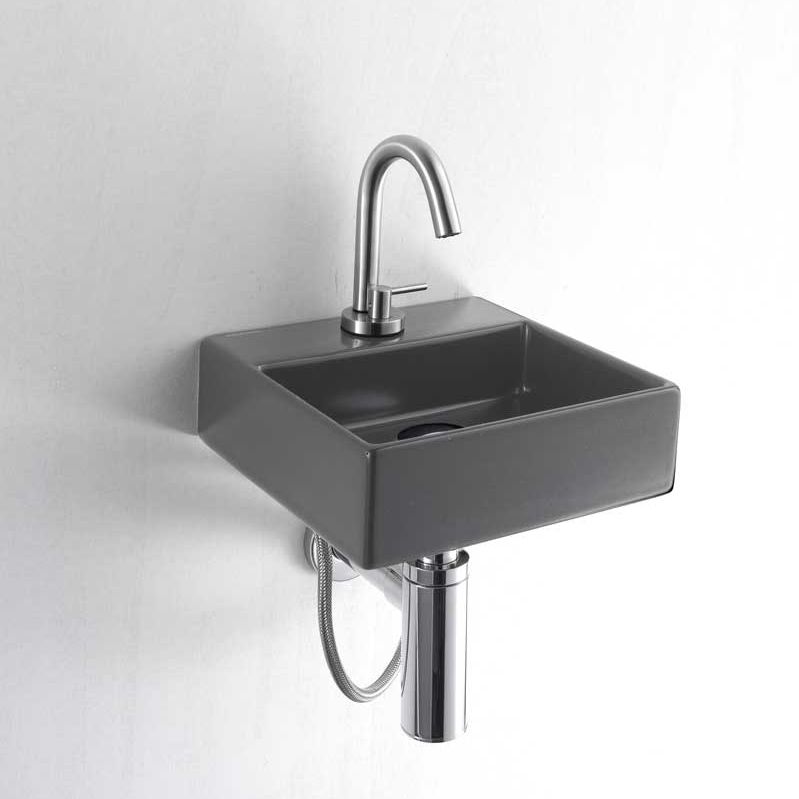 Wall-mounted hand basin - QUADRATO - A. e T. ITALIA - square / ceramic