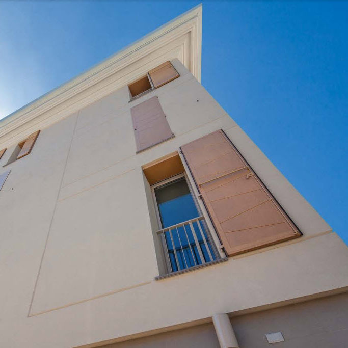 Sliding shutter - LINE - METRA Building - aluminum / wood look / window