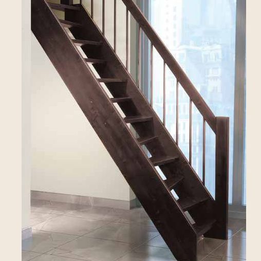 Straight staircase - MARINARA - Mobirolo - wooden step / wooden frame ...