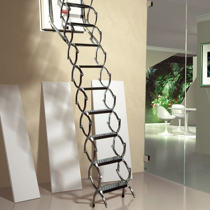 Attic retractable ladder - ZX ISO - Mobirolo - accordion protection ...