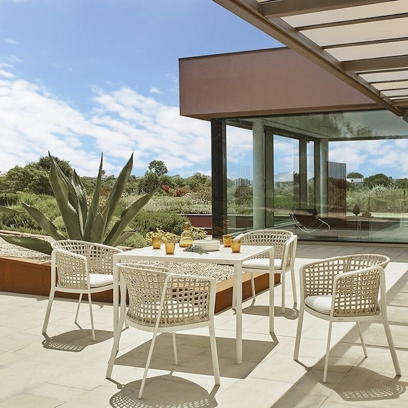 Contemporary dining table - Terramare - EMU - porcelain stoneware / aluminum base / rectangular