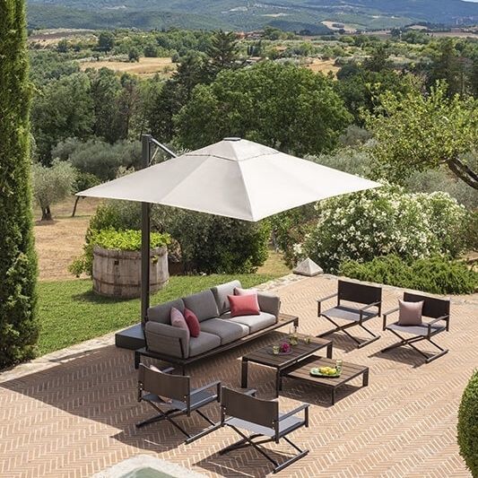 Rectangular parasol - Trevi - EMU - side post / aluminum / wind-resistant