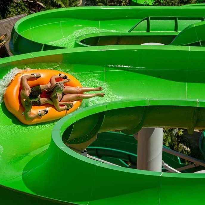 Curved slide - OPEN FLUME - WhiteWater - for water park