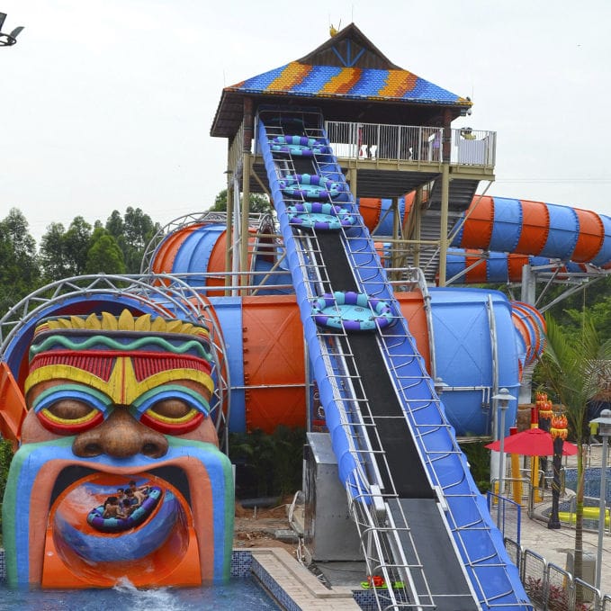 Upright slide - PYTHON - WhiteWater - for water park / tubular / multiple