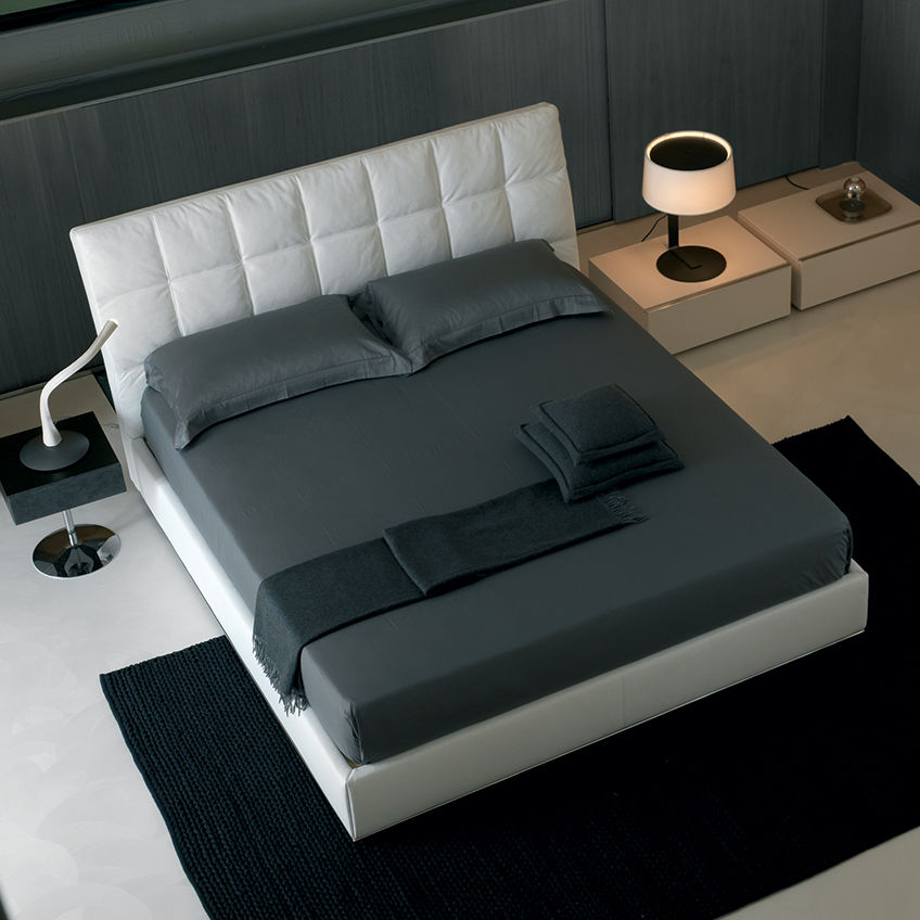 Double bed - MONDRIAN - cierre - contemporary / upholstered / with ...