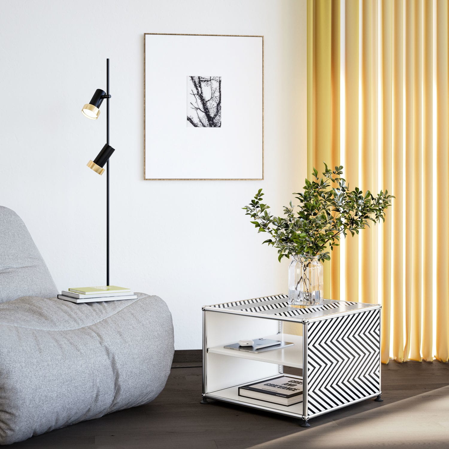 Contemporary side table - ZIGZAG - USM Modular Furniture - metal ...