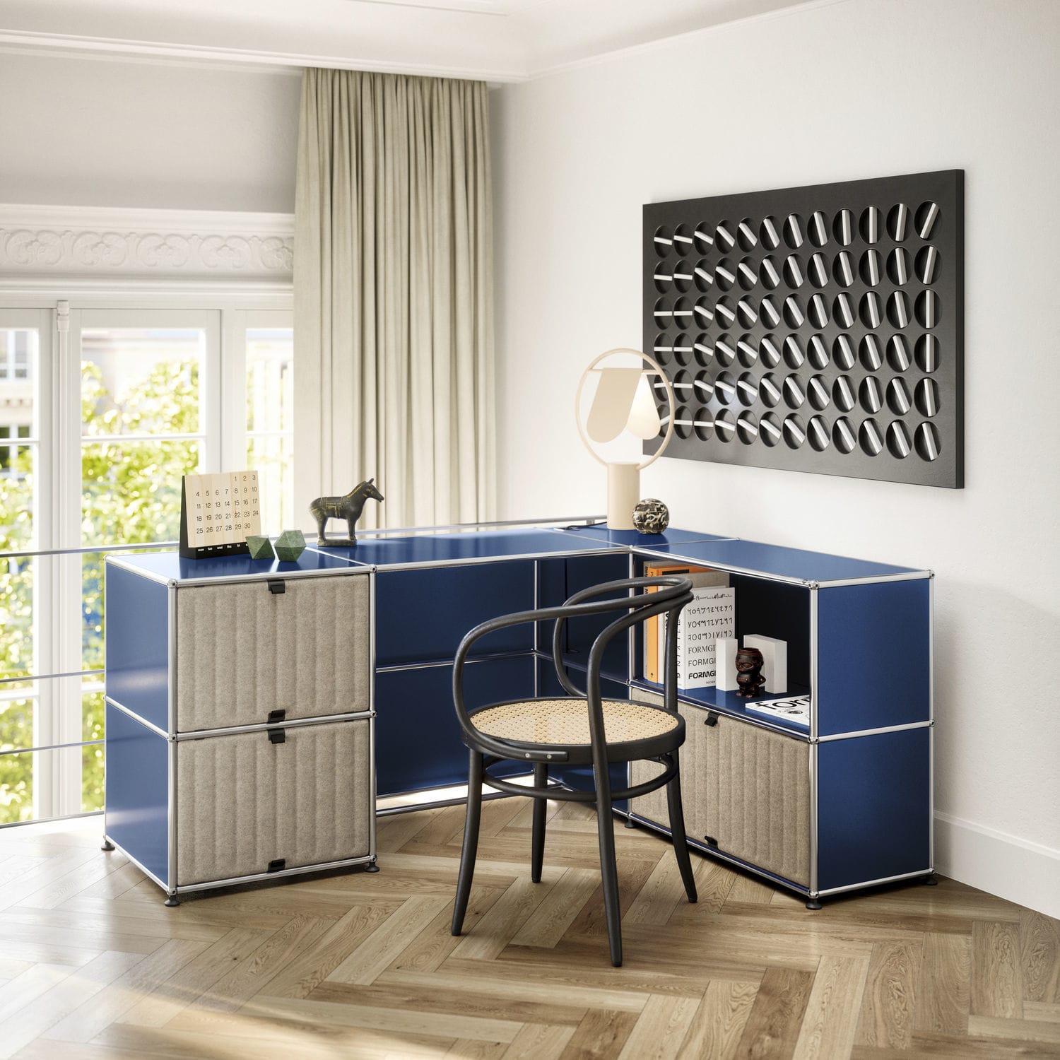 Free-standing desk - USM Haller Soft Panel – Taupe - USM Modular ...
