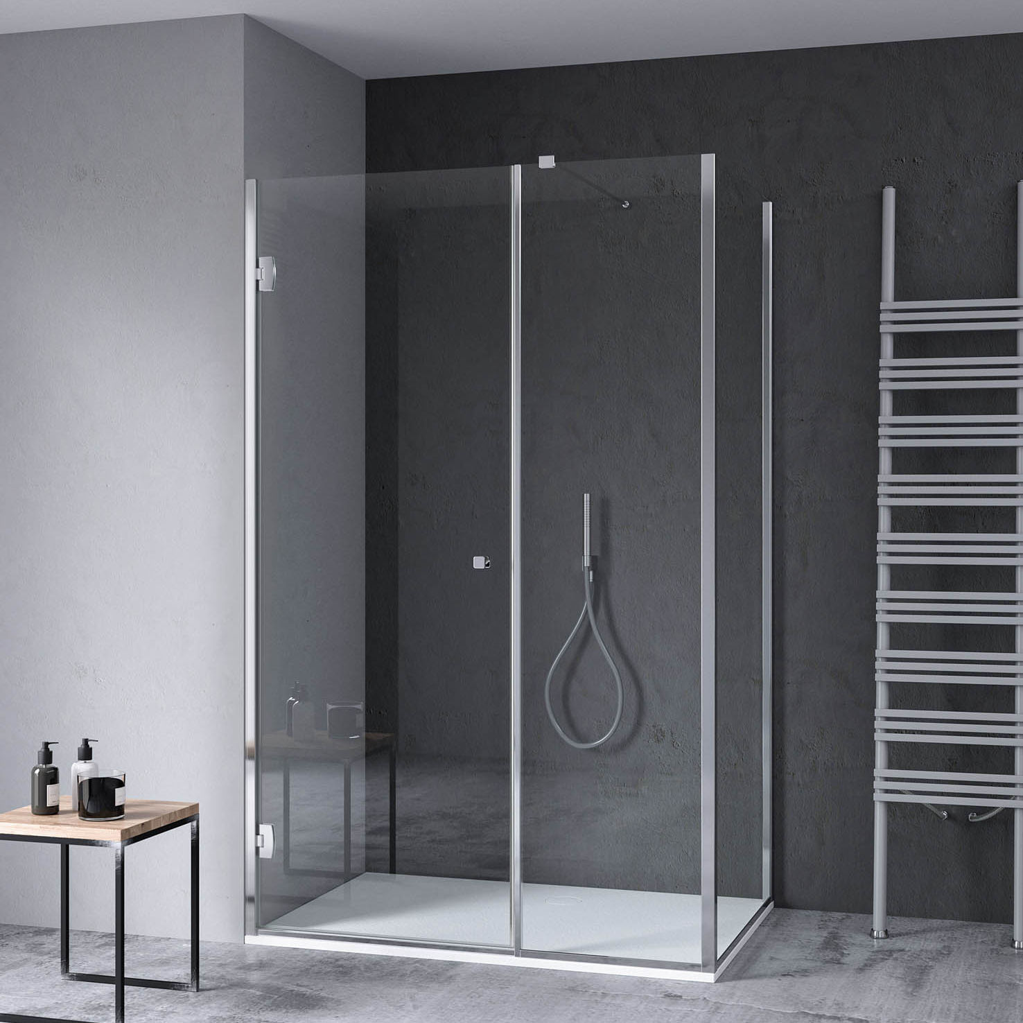 Stainless steel shower enclosure - calibe - rectangular / home / clear ...