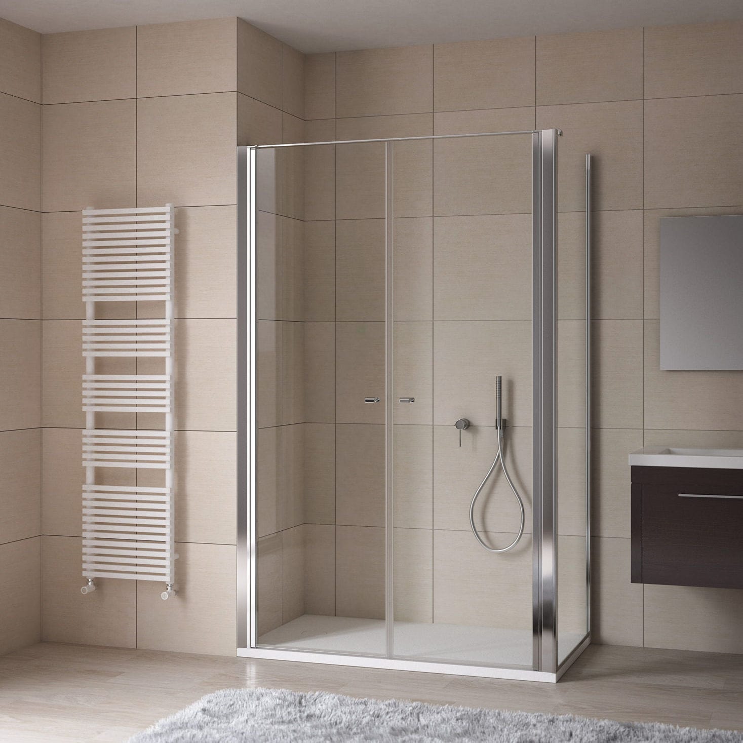 Stainless steel shower enclosure - PALAU - calibe - aluminum / corner ...