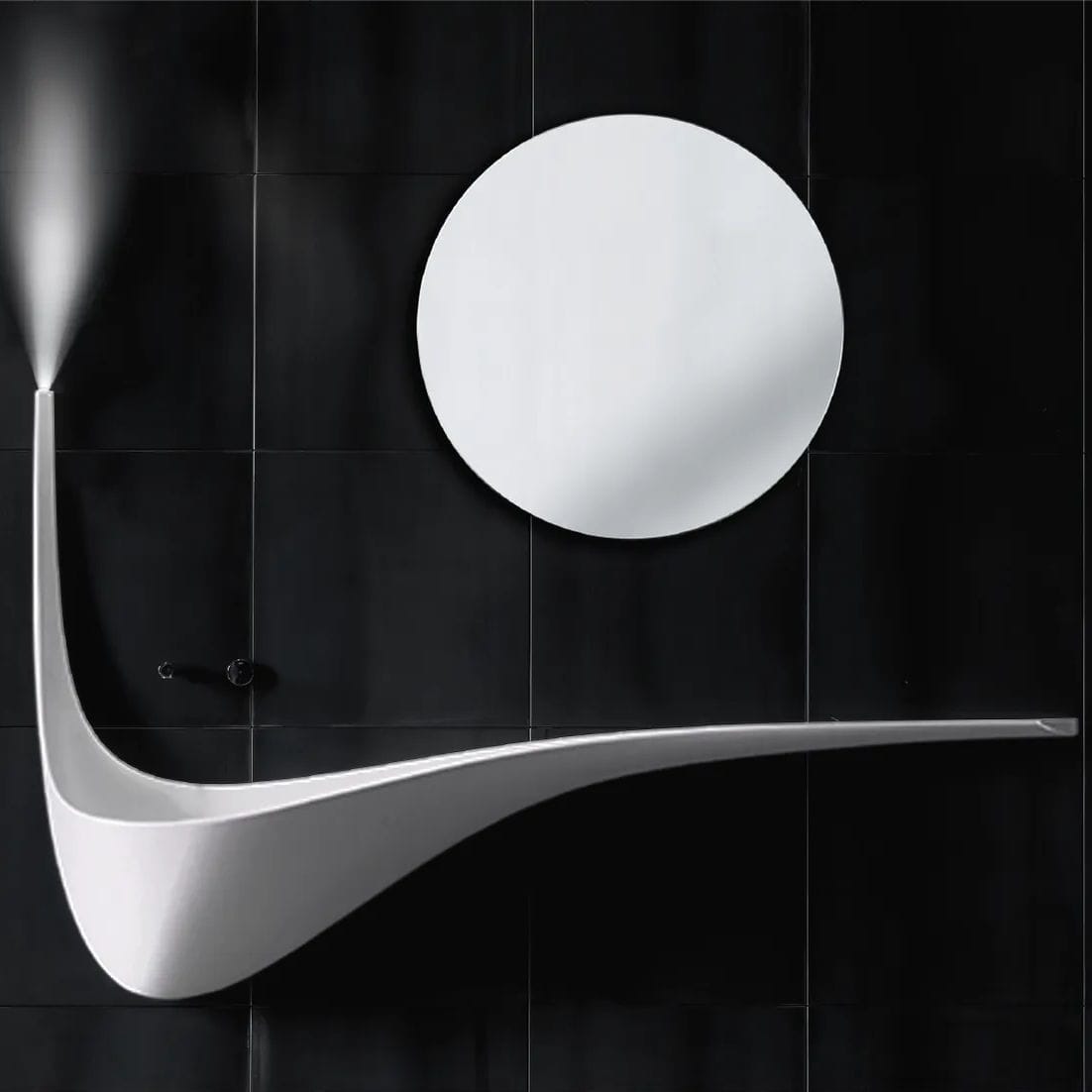 Wall-mounted washbasin - WING - FALPER - Cristalplant® / custom ...