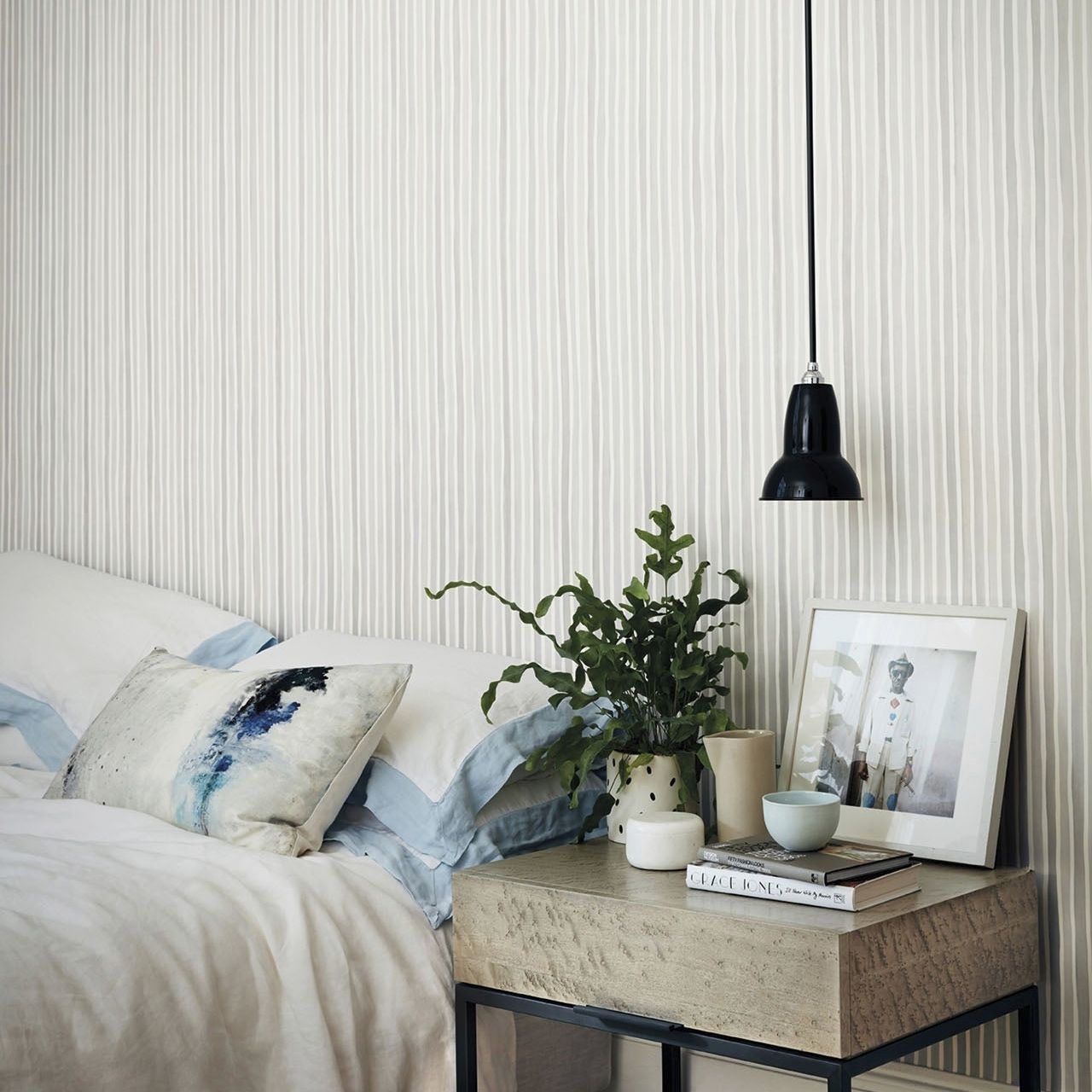 Contemporary wallpaper - Croquet - Cole&Son - fabric / striped / white