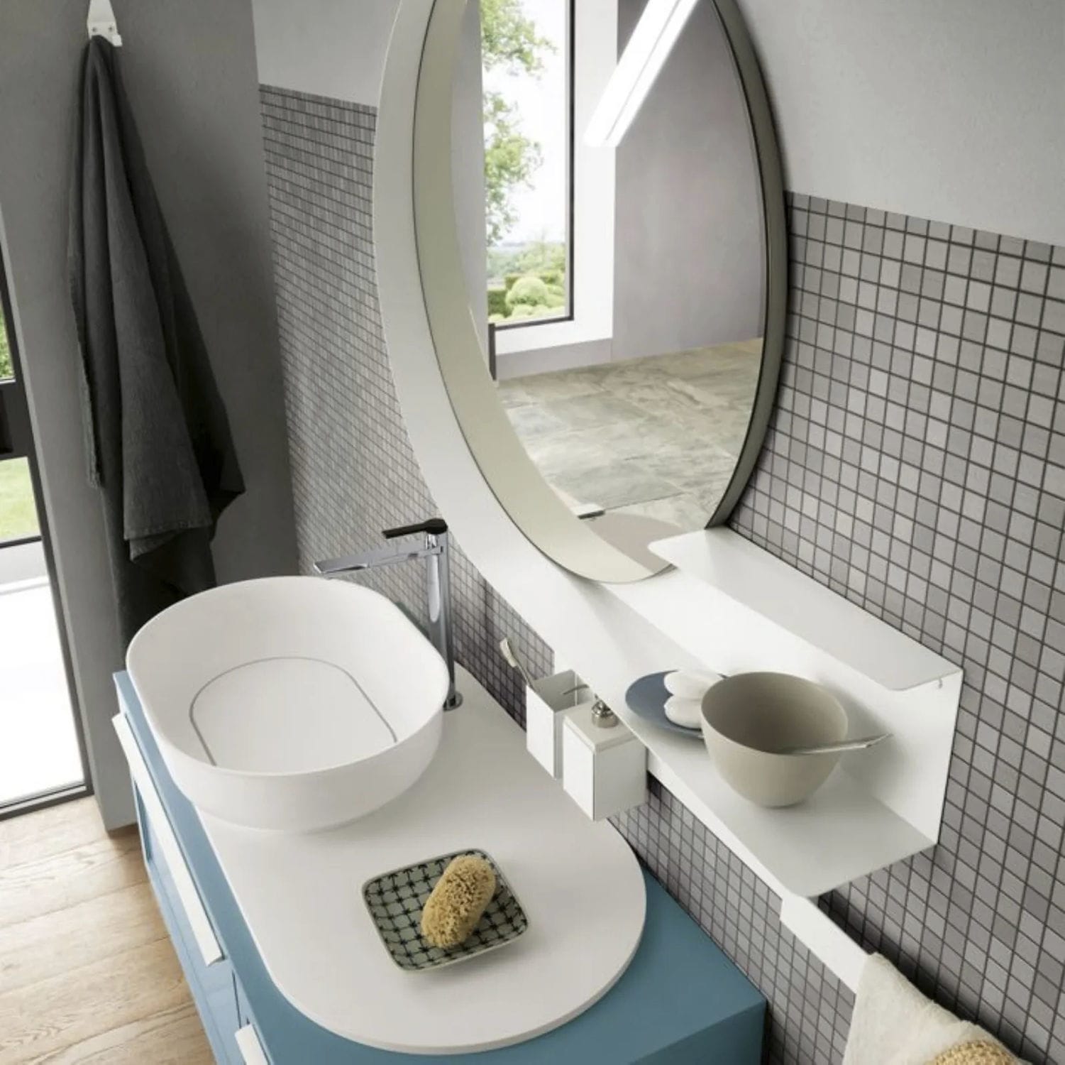 Contemporary bathroom cabinet - SILK 02 - ARCHEDA - home / oak / ceramic