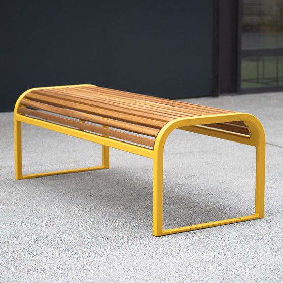 Contemporary public bench - NICE - AREA - wooden / steel