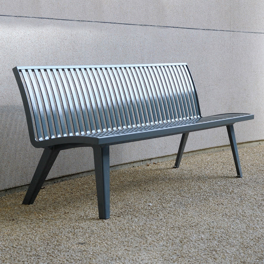 Contemporary public bench - MONTRÉAL - AREA - metal / with backrest