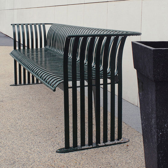 Traditional public bench - MADERE - AREA - steel / with backrest / with ...