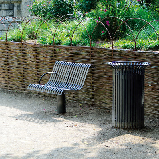 Contemporary public bench - ESTORIL - AREA - steel / with backrest ...
