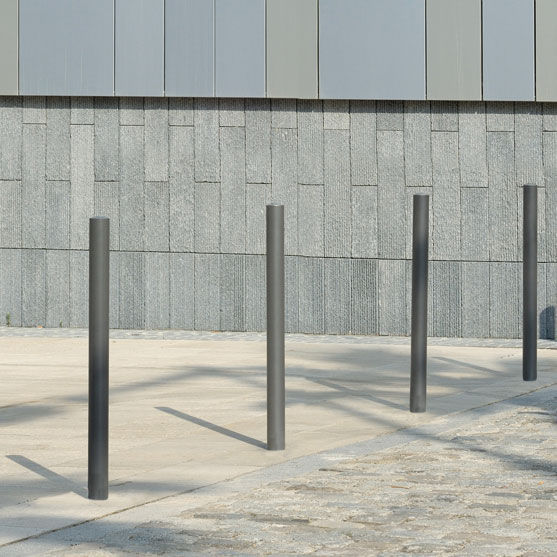 Security post - ACROPOLE - AREA - powder-coated steel / polished ...