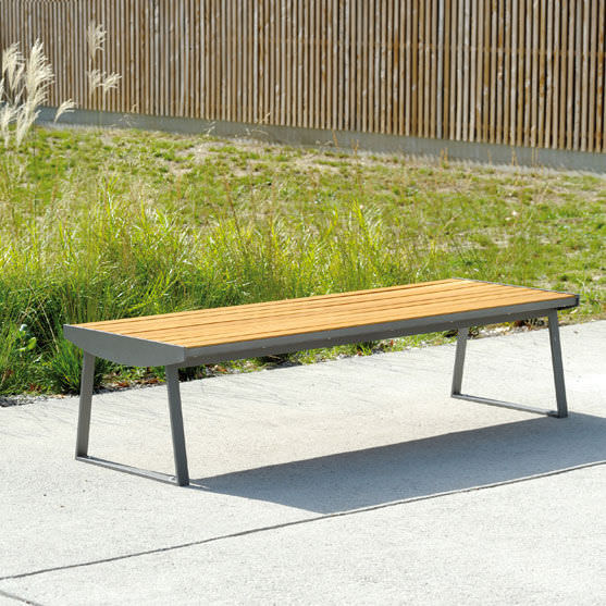 Contemporary public bench - ORLANDO - AREA - wooden / steel / stainless ...