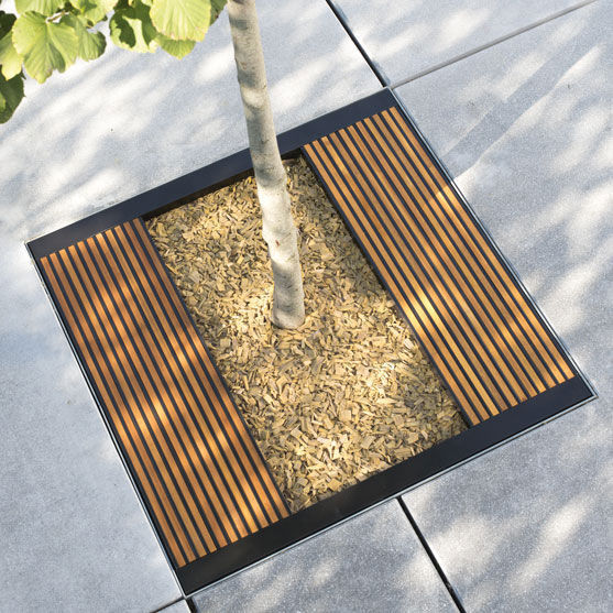Square tree grate - STANFORD - AREA - steel / wooden