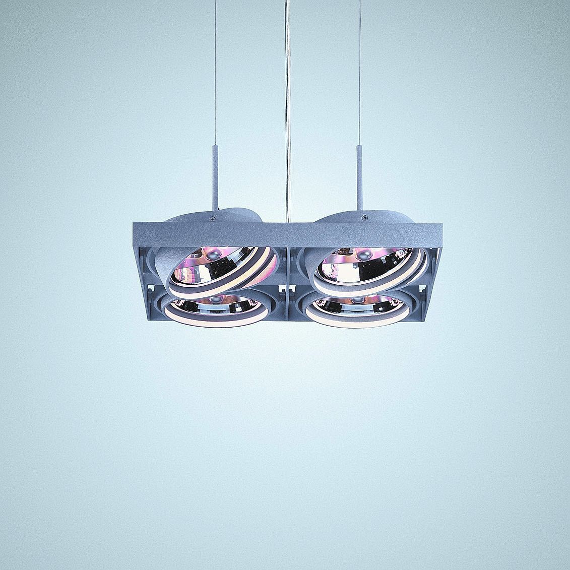 Hanging light fixture - CARDAN - LFF - LED / halogen / square