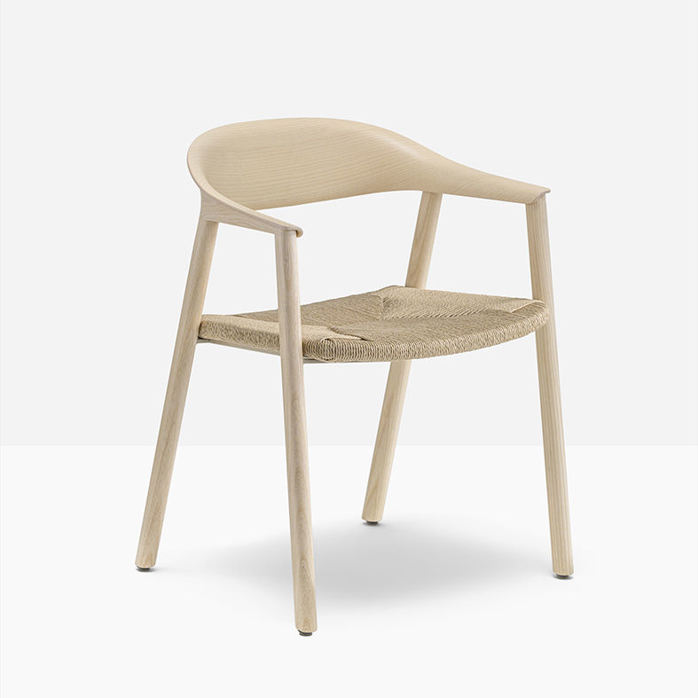 Contemporary chair - Héra Straw - PEDRALI - indoor / plywood / rope