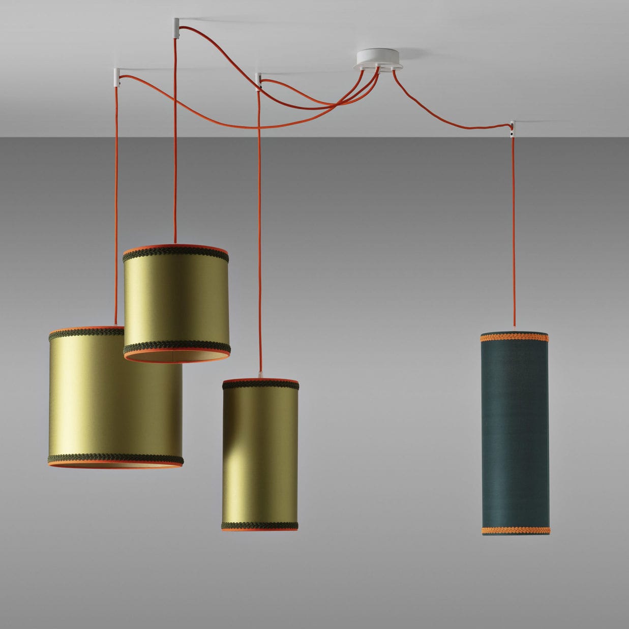 Pendant lamp - CLUB HOUSE - PENTA - metal / silk / satin