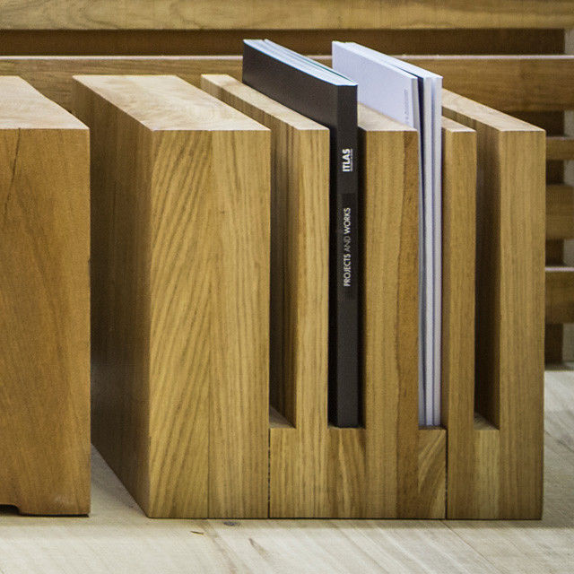 Contemporary magazine rack - Itlas - home / solid wood