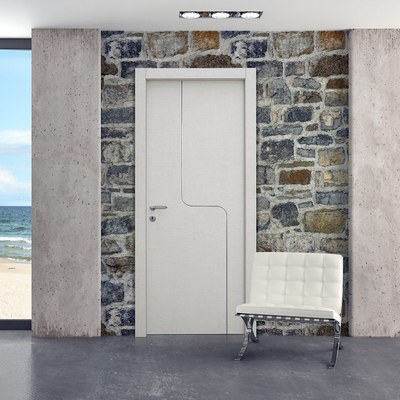 Laminate door - NGL - Nusco - interior / aluminum / swing