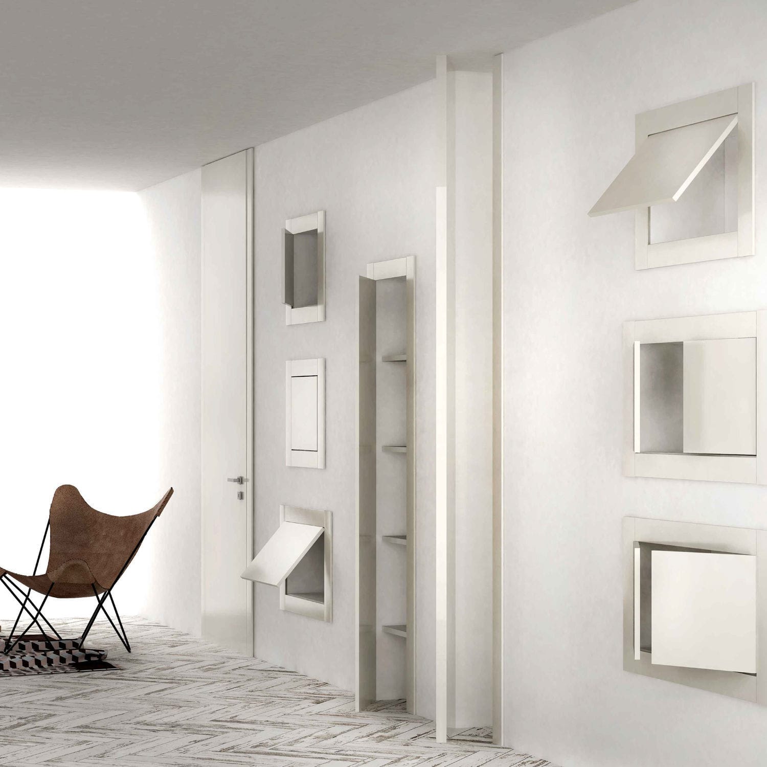 Wooden wall niche - ZERO-WALL SYSTEM CLOUD - AGOPROFIL S.p.A - vertical ...