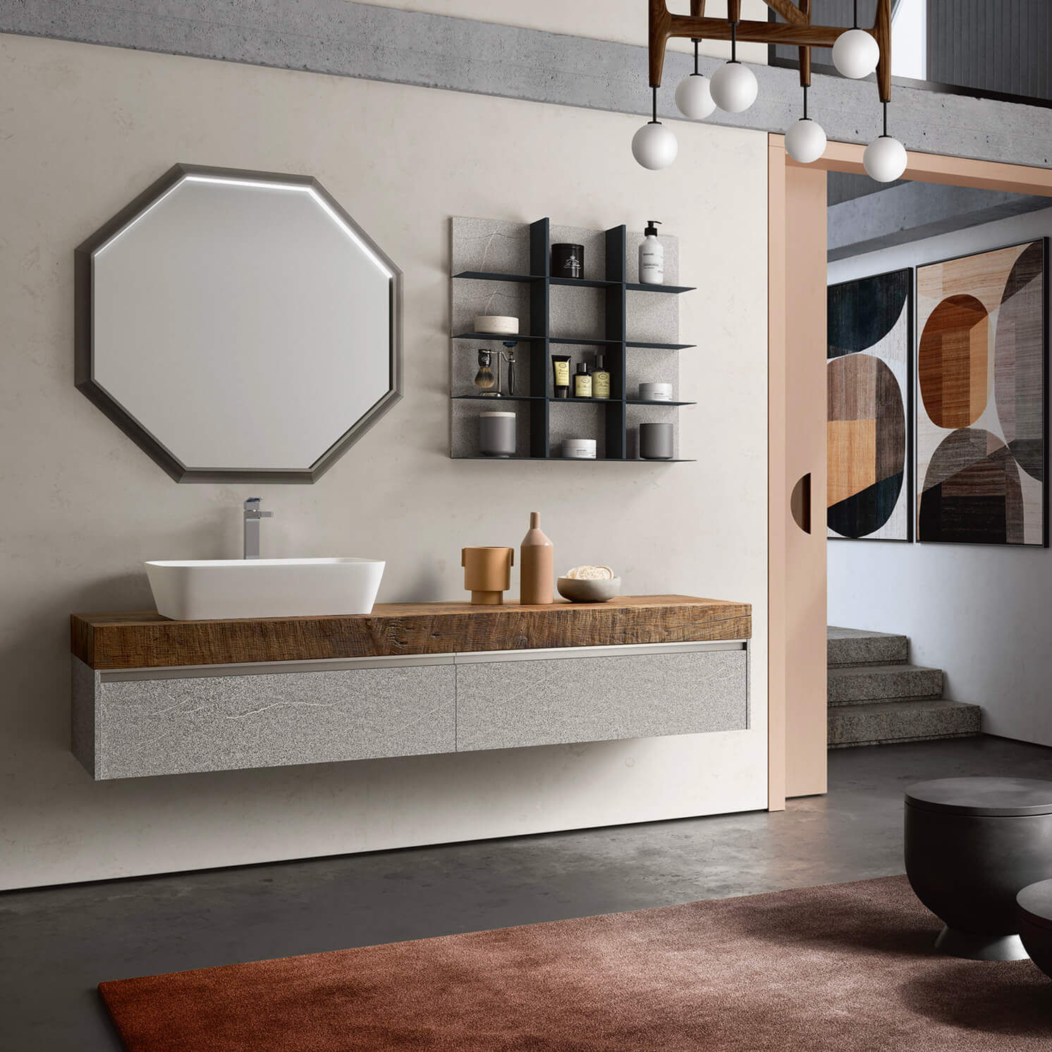Wooden vanity top - SW100 - RAB ARREDOBAGNO - HPL