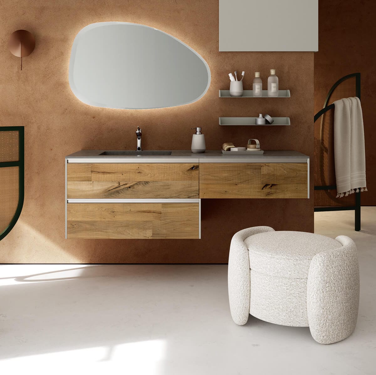 Wall-hung washbasin cabinet - SW101 - RAB ARREDOBAGNO - wooden / HPL ...