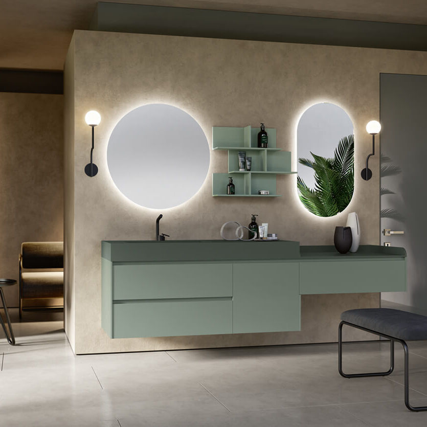 Wall-hung washbasin cabinet - TR110 - RAB ARREDOBAGNO - HPL ...
