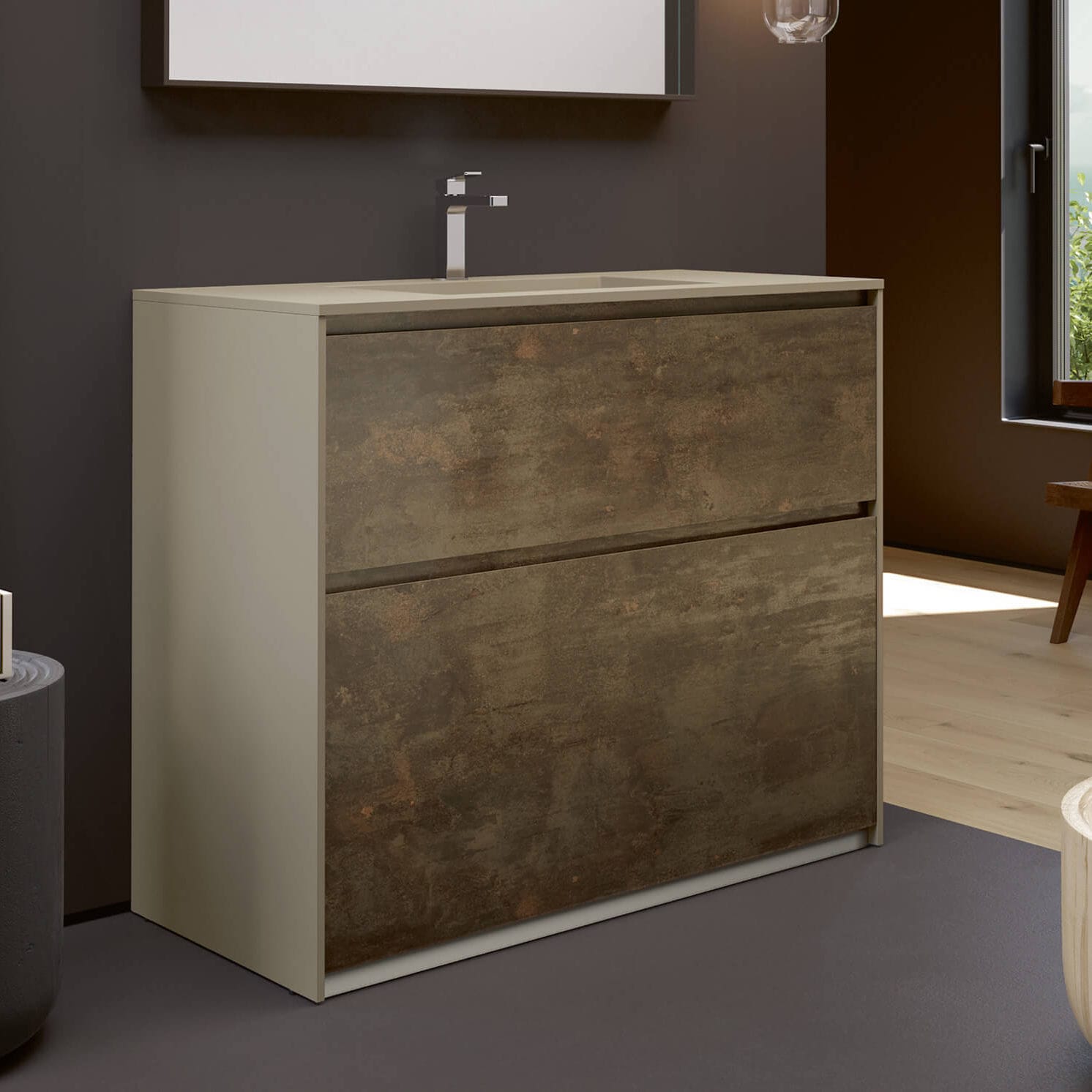 Wall-hung washbasin cabinet - TR113 - RAB ARREDOBAGNO - HPL ...