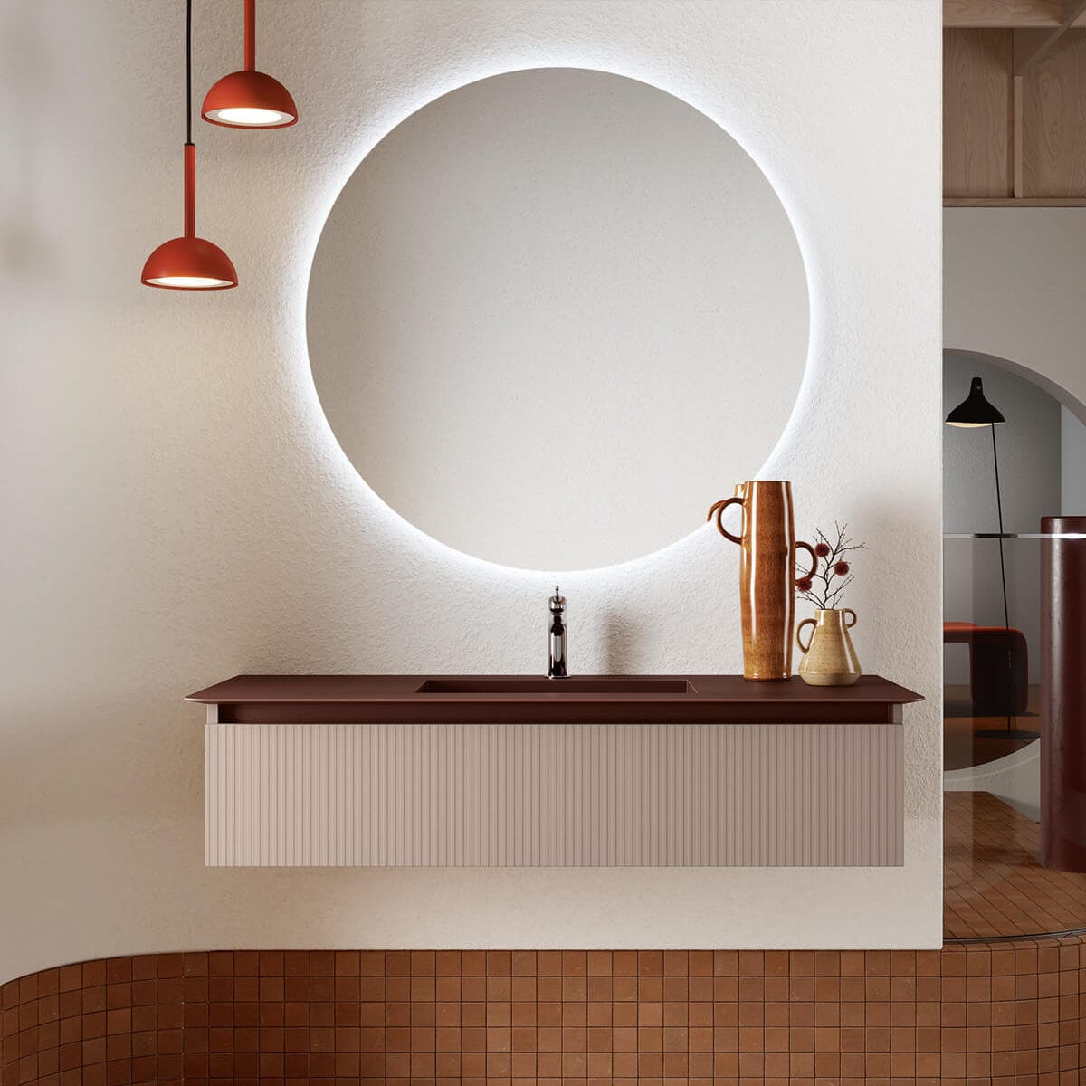 Wall-hung washbasin cabinet - ST101 - RAB ARREDOBAGNO - wooden ...