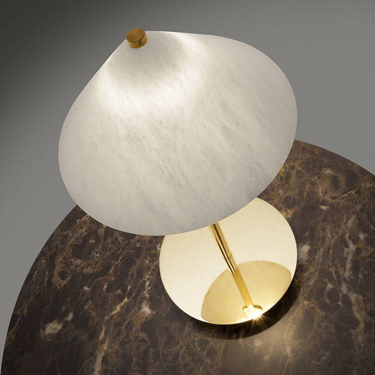 Table lamp - FUJI - alma light - iron / polished brass / alabaster