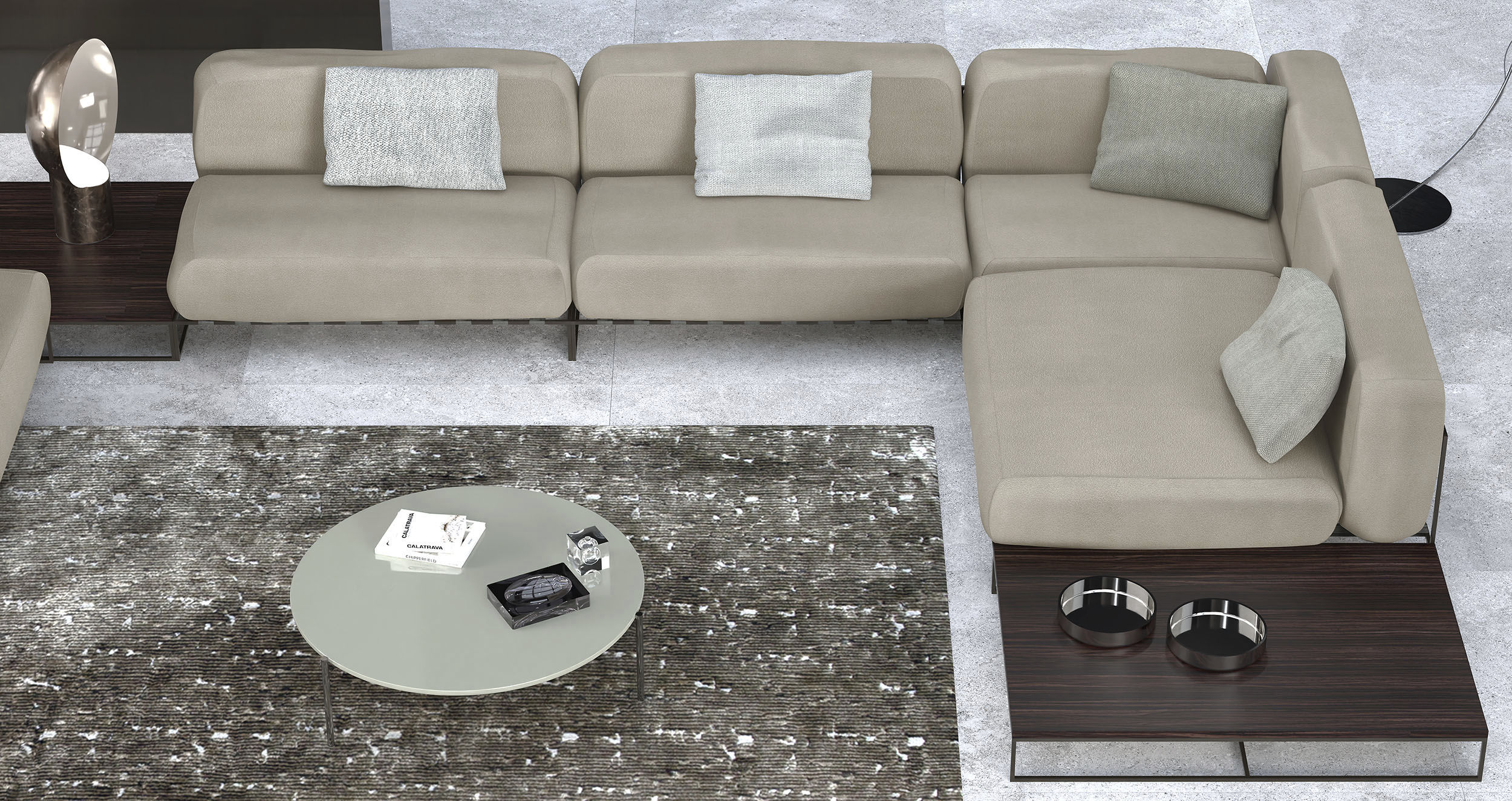 Modular sofa - KEPLER 22 - spHaus - contemporary / fabric / leather