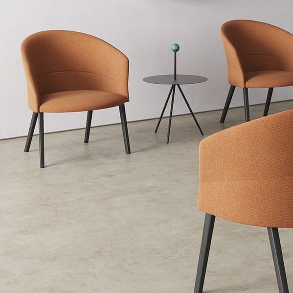 Contemporary armchair - COPA - Viccarbe - fabric / leather / plywood