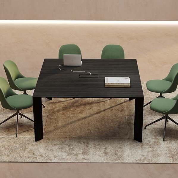 Minimalist design table - FORO - Viccarbe - oak / oak base / rectangular