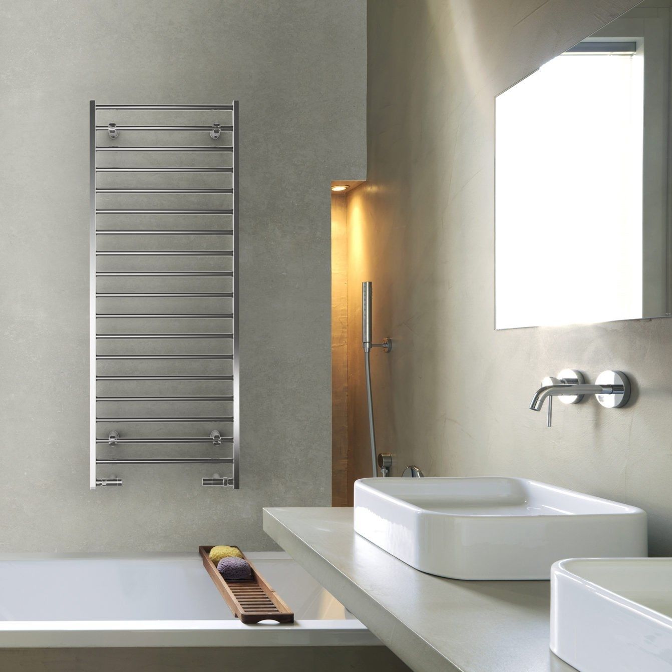 Hot water towel radiator - Slim-C - DELTACALOR - 0...500 w / 501 w ...