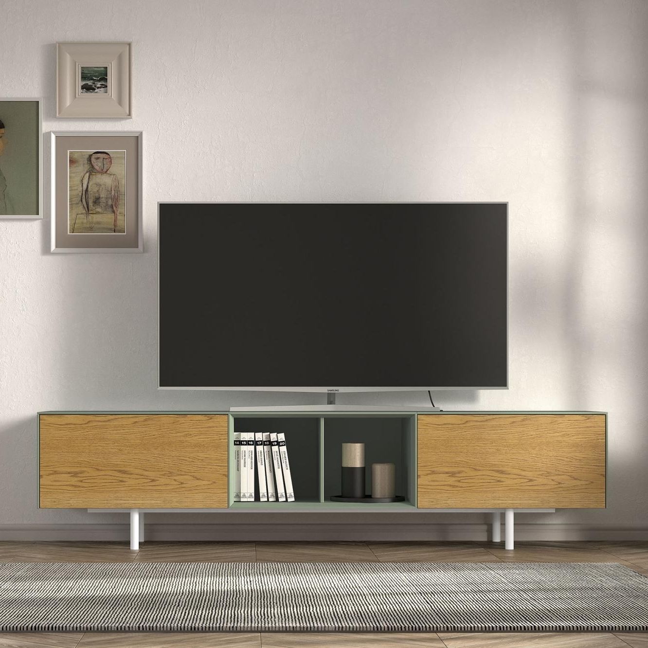Contemporary TV cabinet - Freestyle - Arlex - lowboard / with storage ...