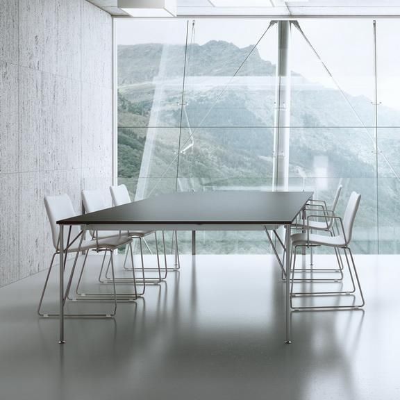 Contemporary boardroom table - Feel - Arlex - wooden / metal base ...