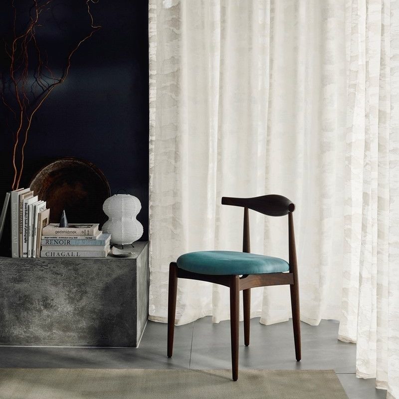 Patterned sheer curtain fabric - ZEN - Larsen - linen / cotton / home