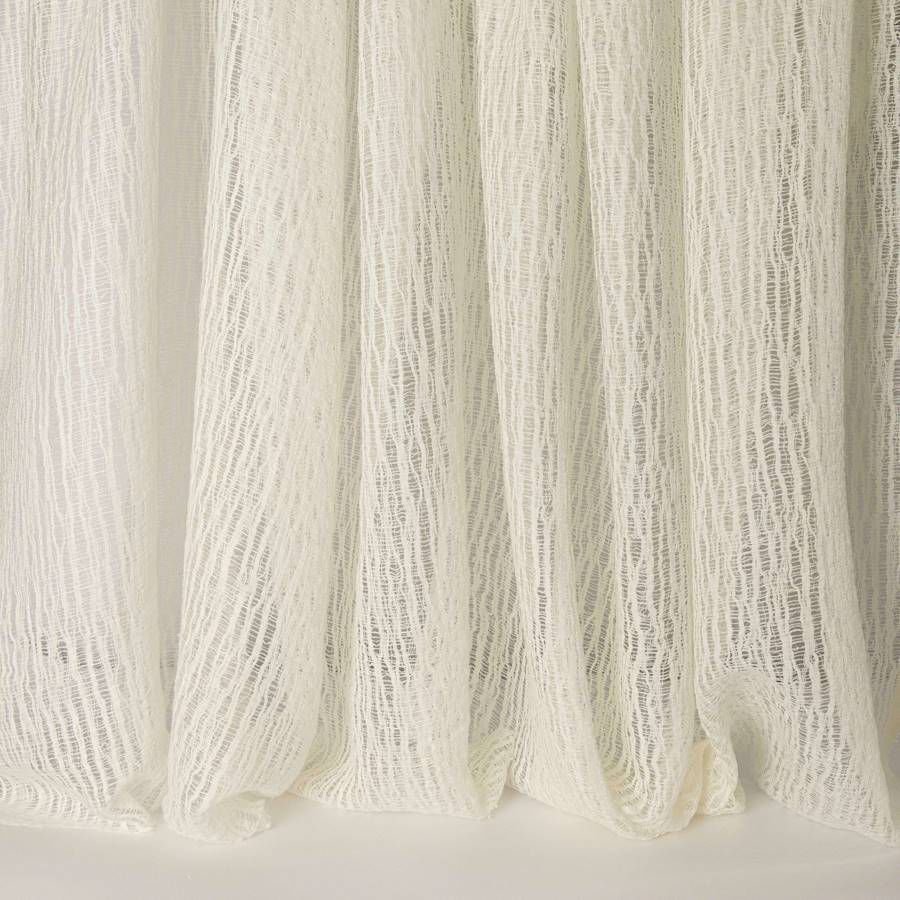 Patterned sheer curtain fabric - TABI - Larsen - linen / polyamide / home