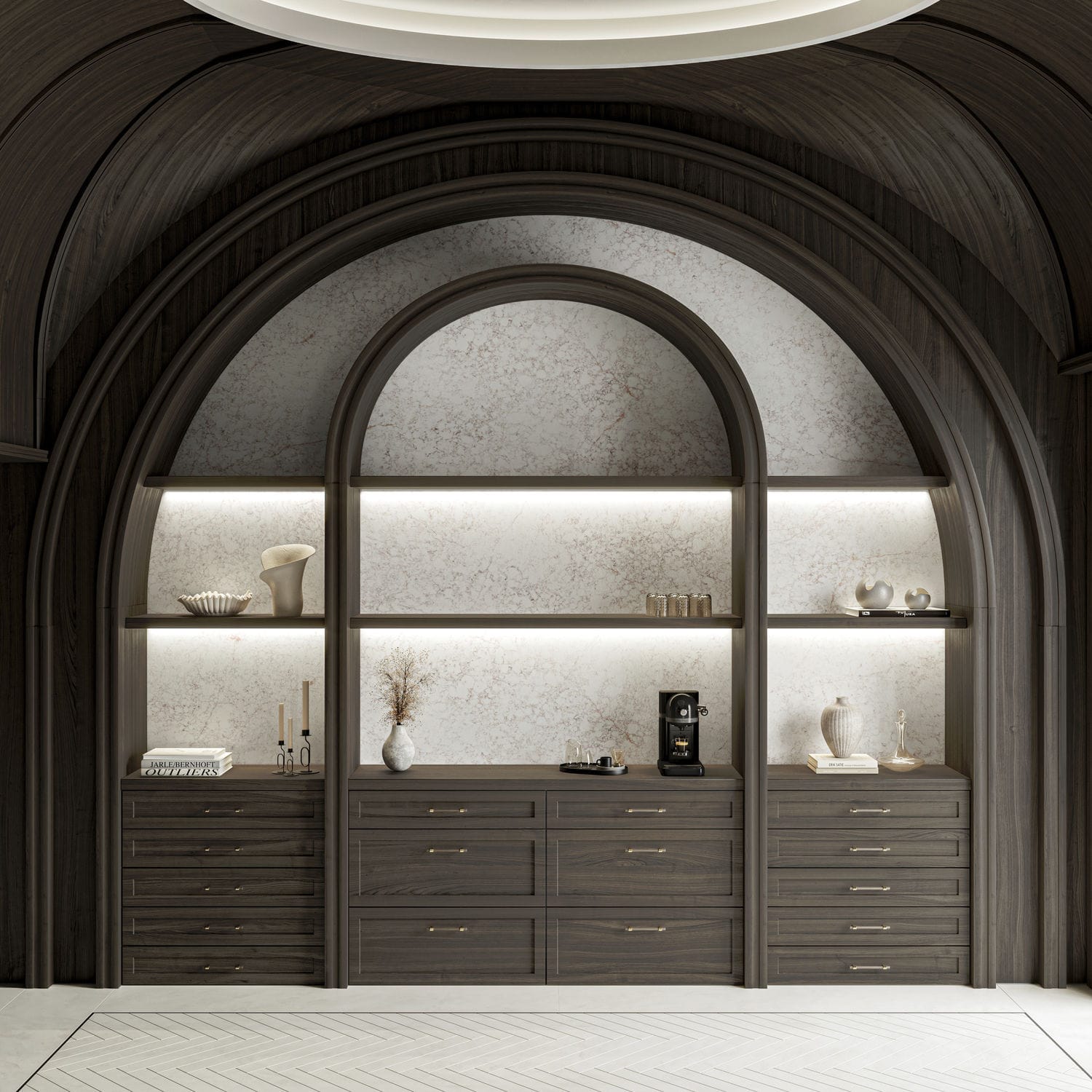 Interior wall-covering - Rivière Rose - Cosentino - Silestone® / marble ...