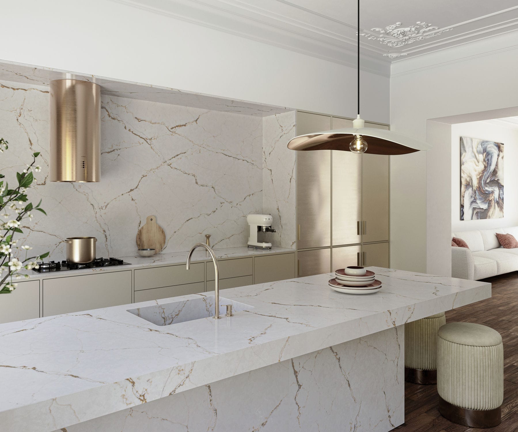 Silestone® countertop - Le chic : Versailles Ivory - Cosentino ...
