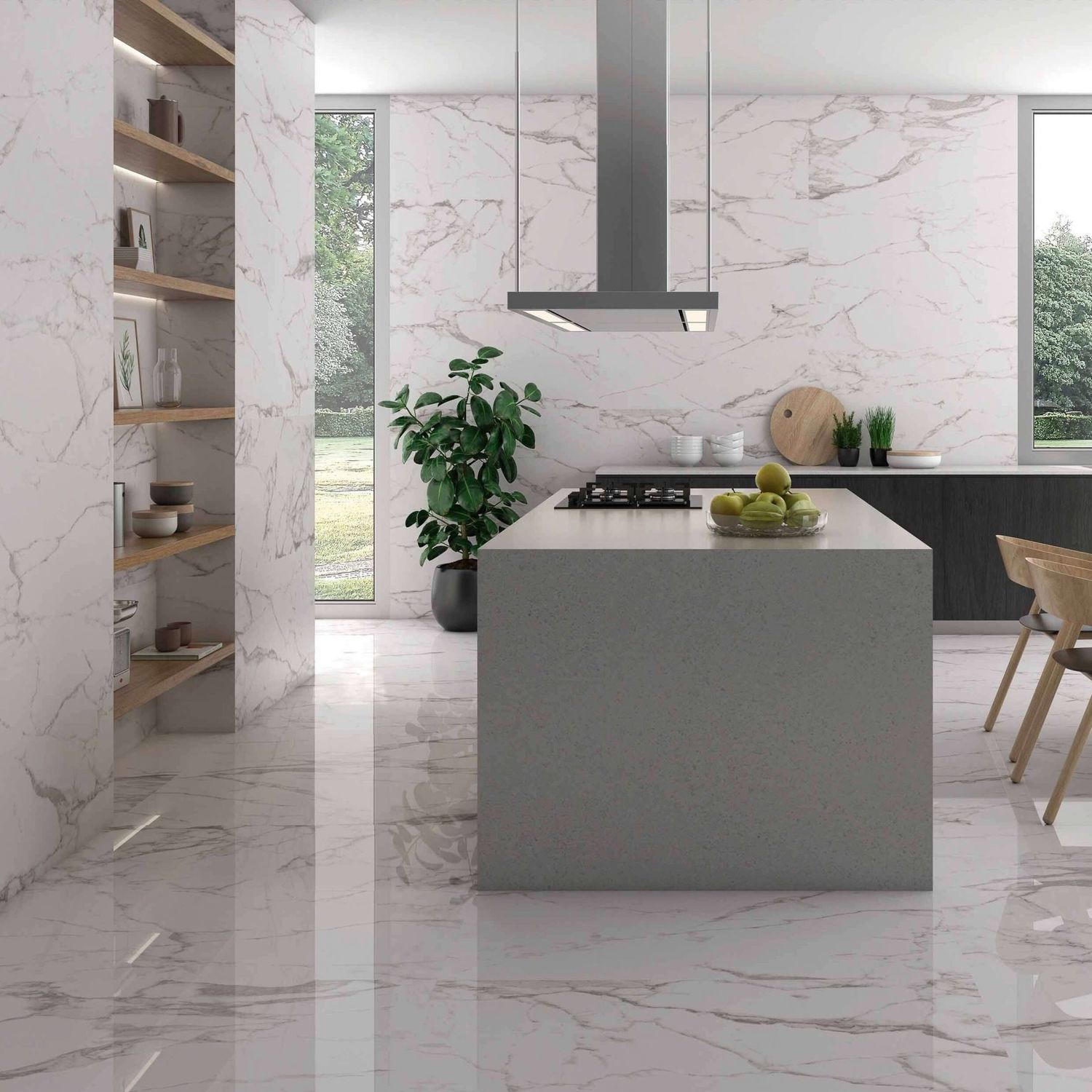 Indoor tile - STATUARIO - Roca Tile - bathroom / living room / kitchen