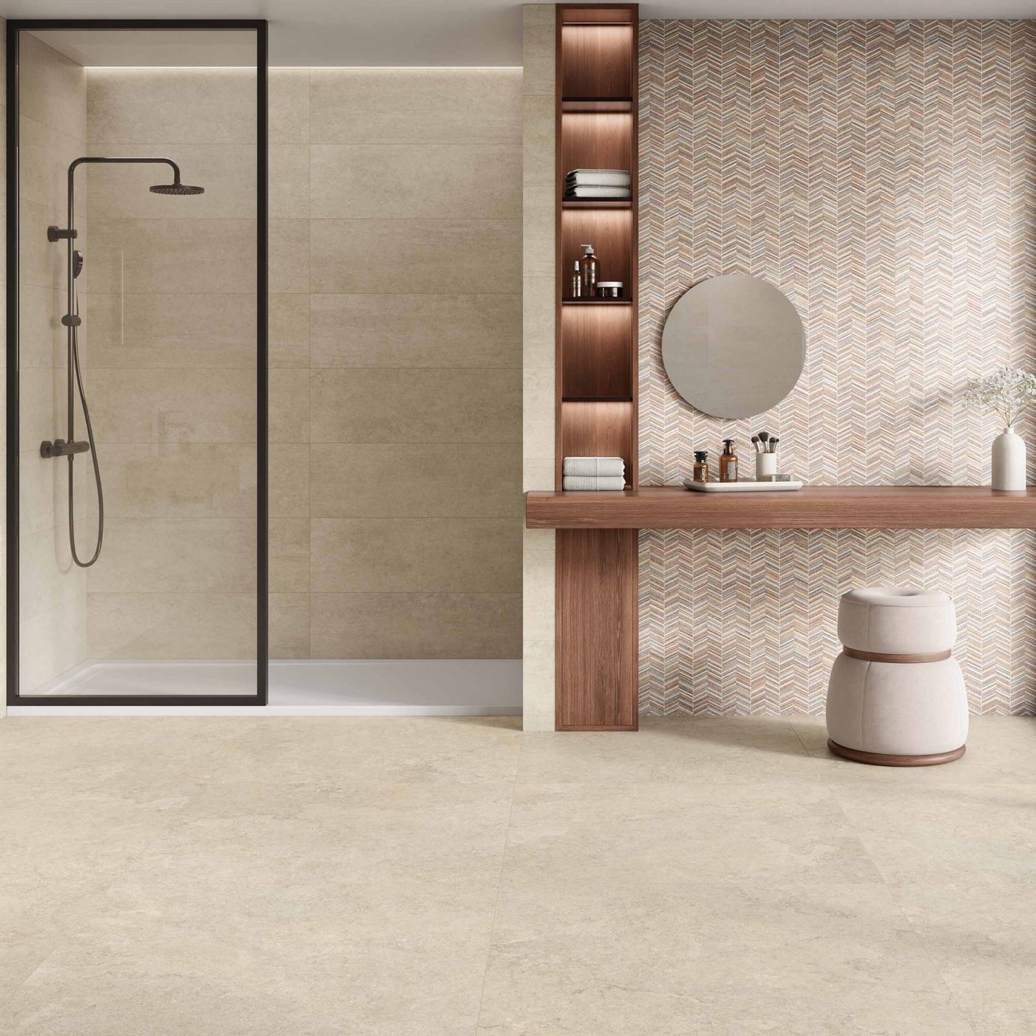 Indoor tile - BRIXSTONE - Roca Tile - bathroom / wall / porcelain stoneware