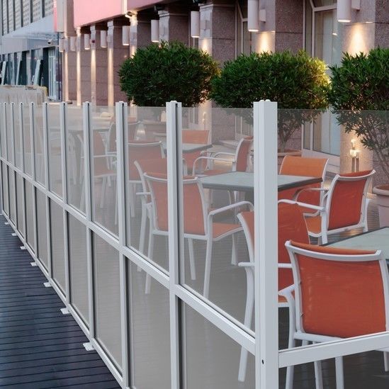 Tempered glass windbreak panel - SQUARE - FIVE STARS ITALY - aluminium ...