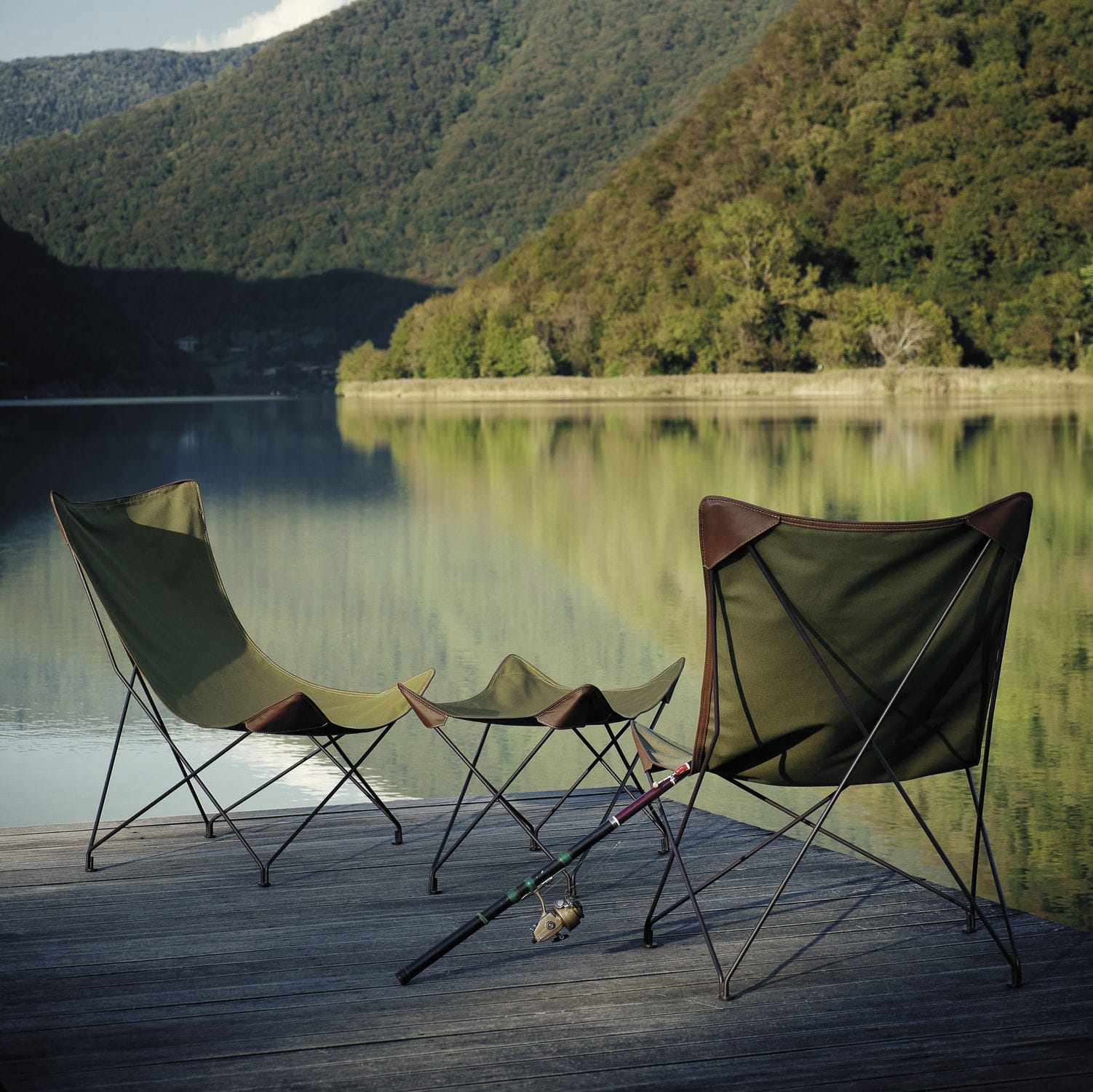 Contemporary stool - LAWRENCE 391 - RODA - canvas / powder-coated steel ...