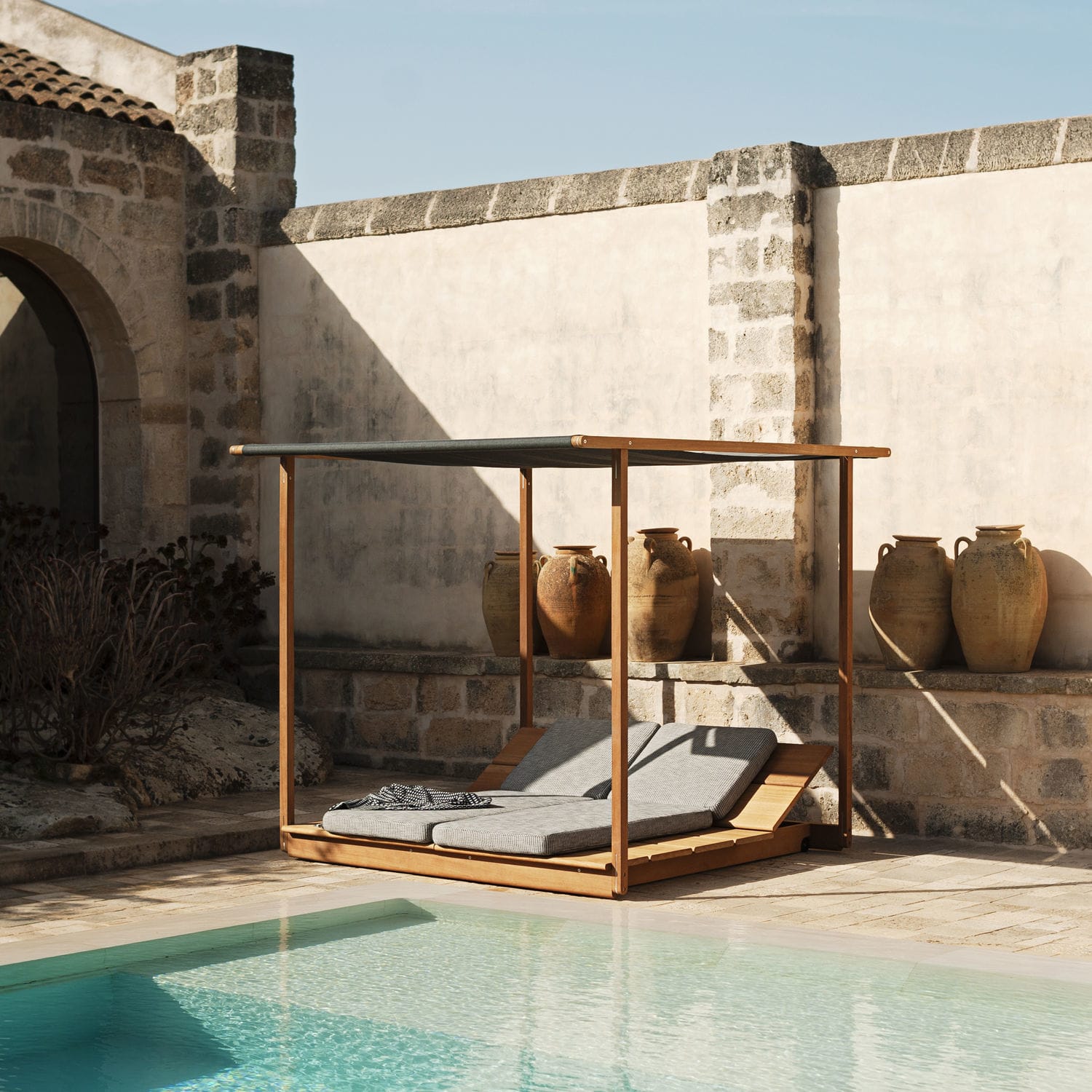 Wooden gazebo - EOLIE 010 - RODA - fabric roof / wooden frame